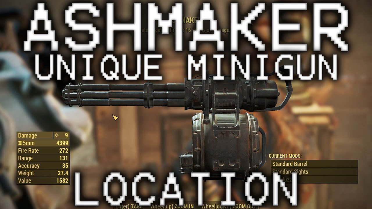 Fallout 4 Ashmaker - Unique Minigun Location - Betray Bobbi from ...