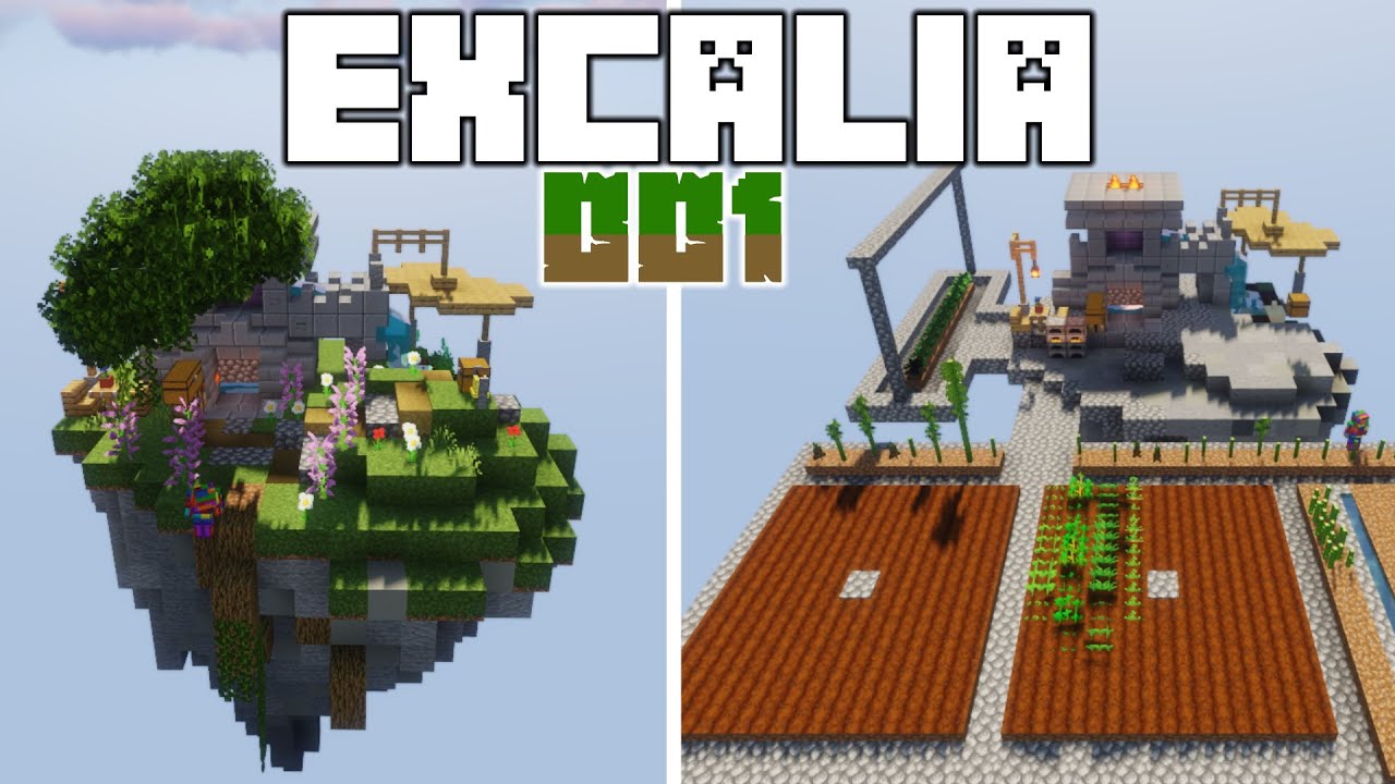 Les fermes essentiels en début de Skyblock - Excalia 001 - YouTube