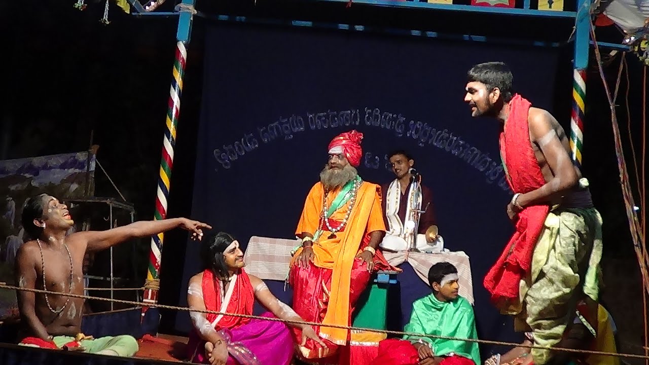 Yakshagana -- Manishada - 5 - Guru Shishysru - 1- Hasya - YouTube