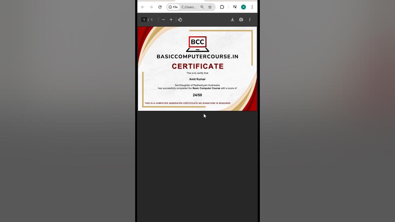 Basic Computer Course ( FREE CERTIFICATE ) 2025 in Hindi #computer #laptop #viral #reels #shorts ...