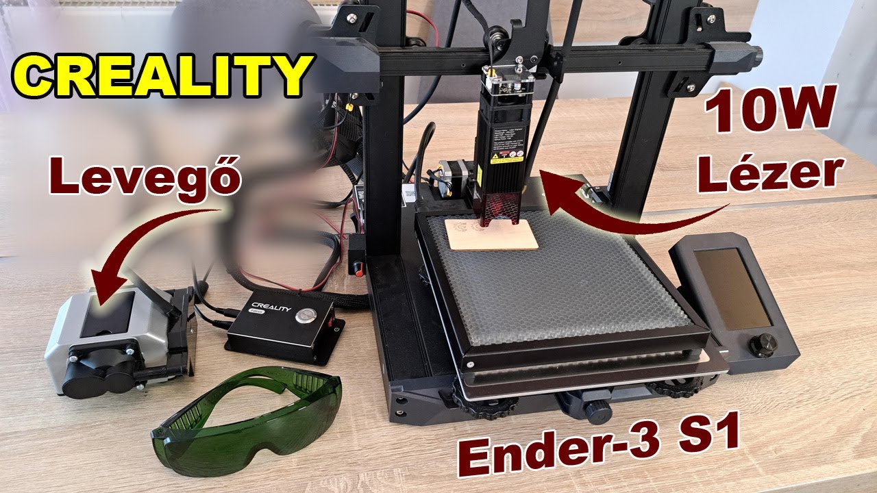 Creality Falcon 10W-os lezer modulja 3D nyomtatóra (Ender-3 S1 + levegő ...