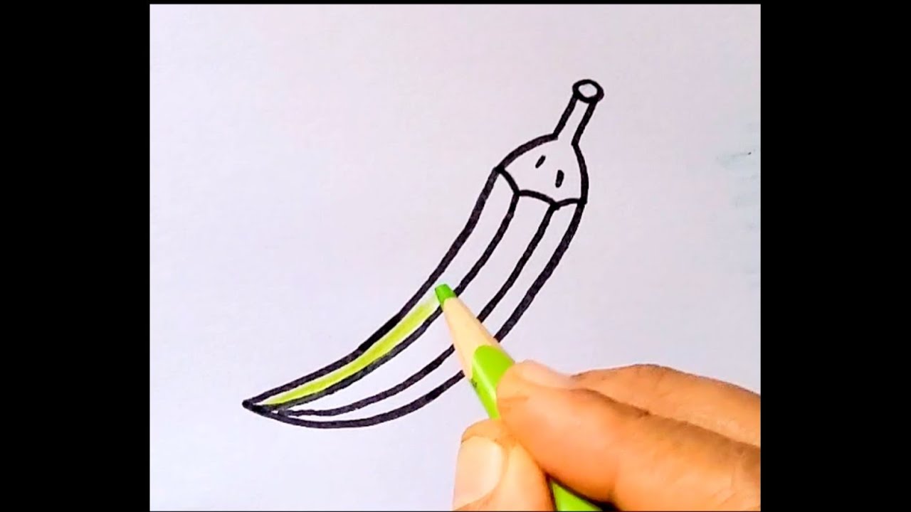 How to draw a easy ladies finger drawing - YouTube