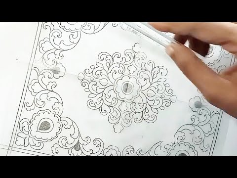 Hand embroidery design-37 | How to draw an easy bed sheet design for ...