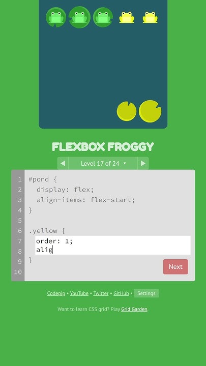 Flexbox Froggy Level 17 - YouTube