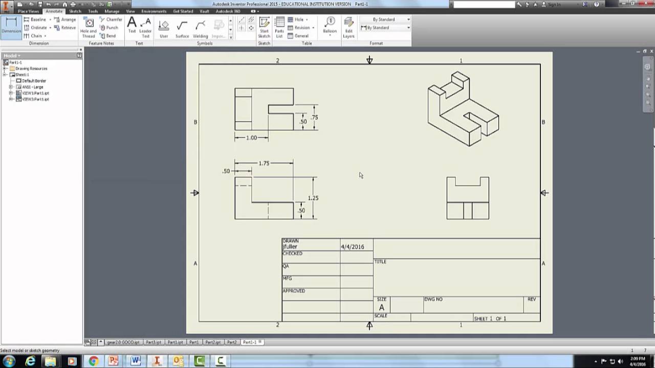 7.1 Part 1 Datum and Aligned Dimensioning - YouTube
