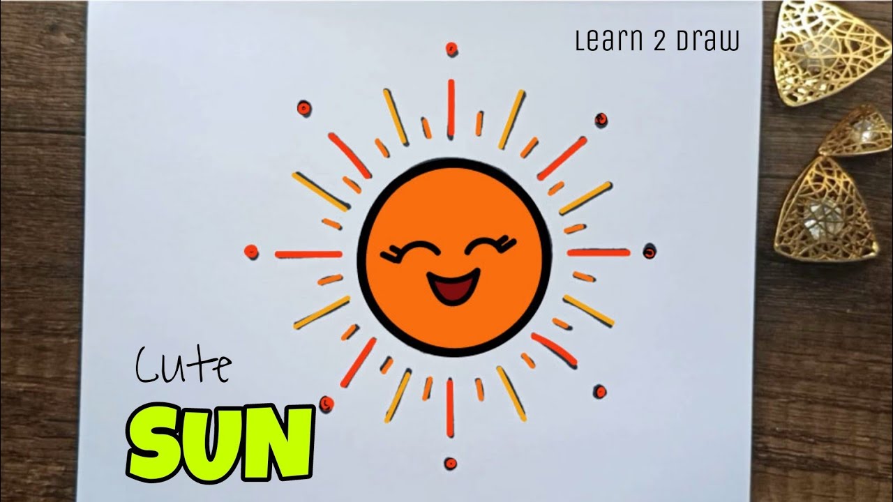 Cute SUN Drawing 🌞 - Easy Drawing videos using Simple Shapes - YouTube