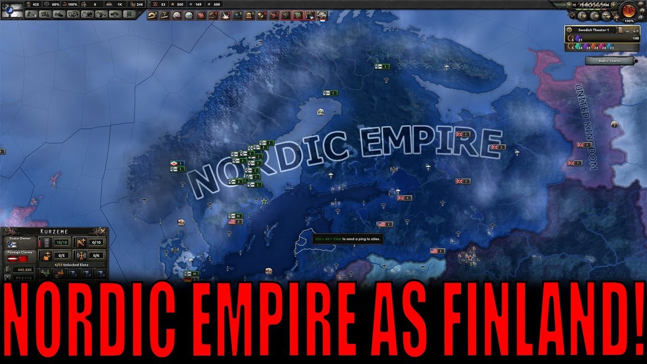 Forming the Nordic Empire as Finland in Hoi4 (Speedrun/Timelapse) - YouTube