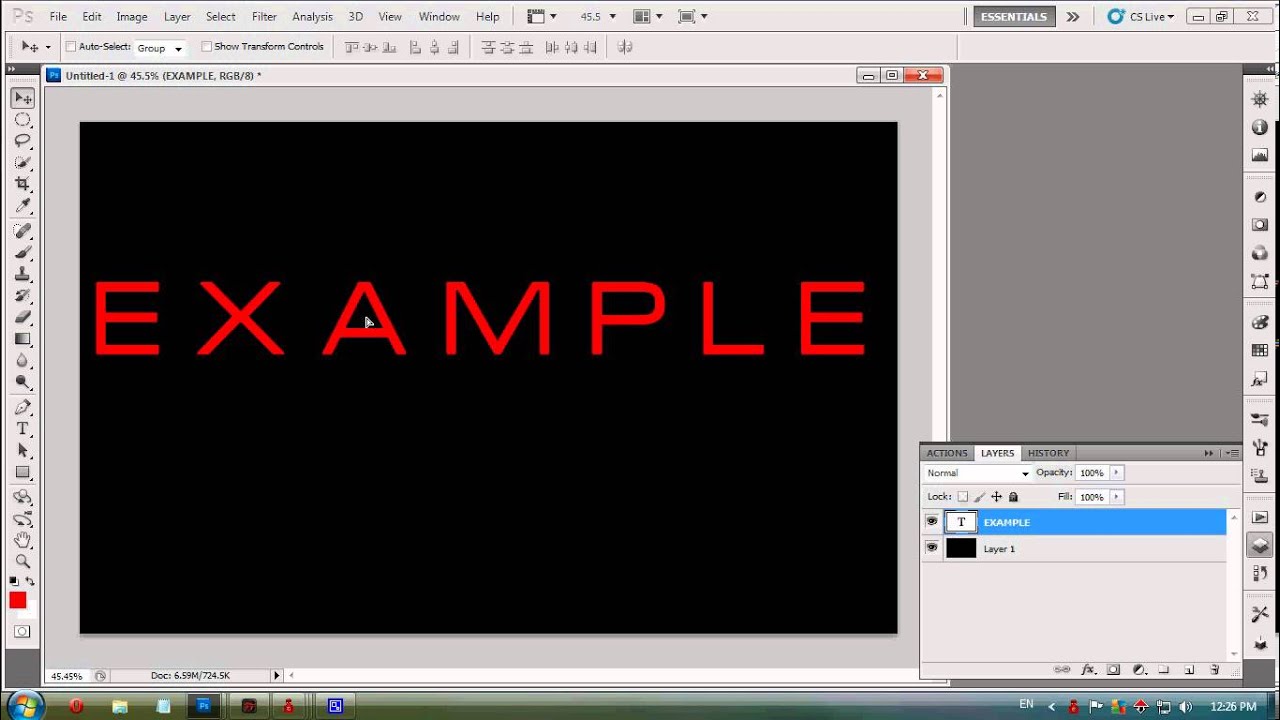 How to create a reflection in a text Photoshop CS5 - YouTube