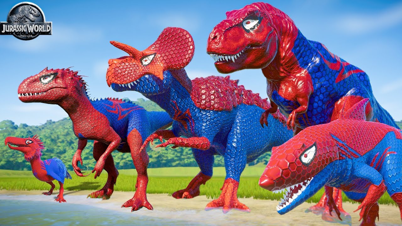 Tyrannosaurus Rex vs SpiderMan Dinosaur Team Pro 8 Superhero TRex ...