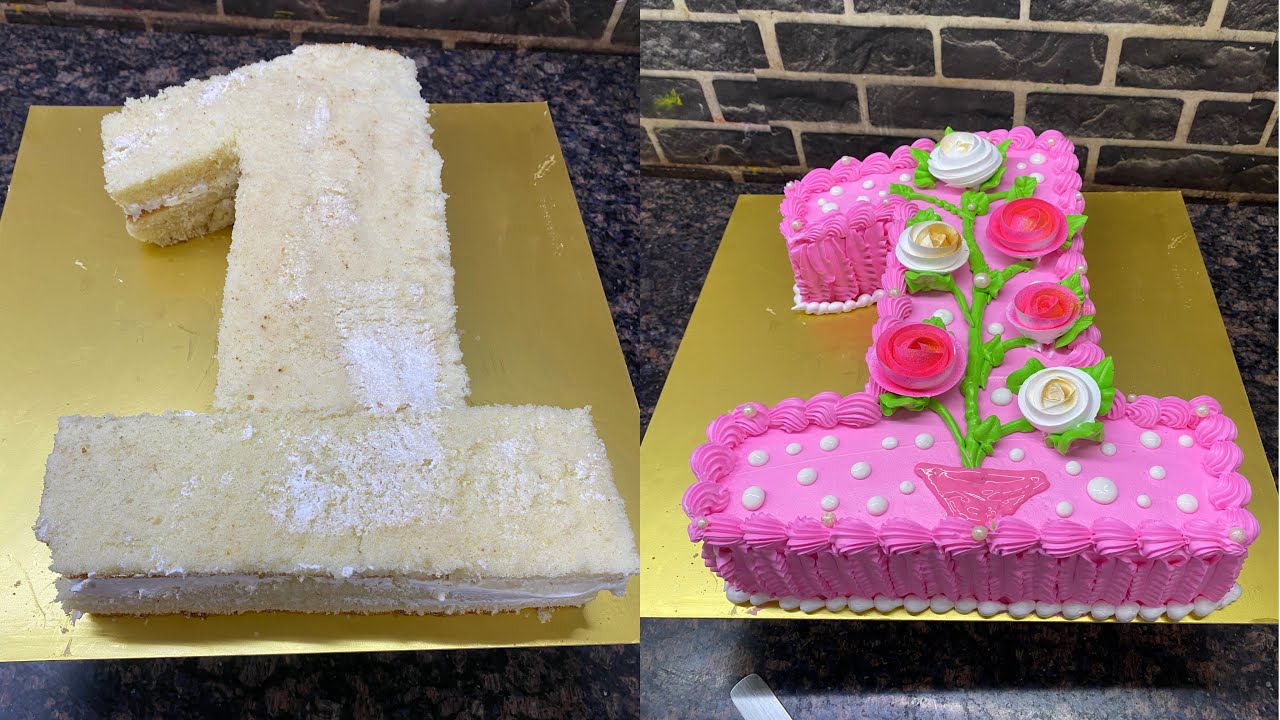 One Number Cake Banane ka Easy Trick |1st Birthday Cake Design | One ...