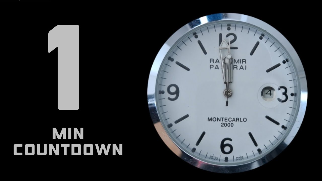 1 Minute Countdown Timer, Real watch, Alarm clock, Pomodoro Timer - YouTube