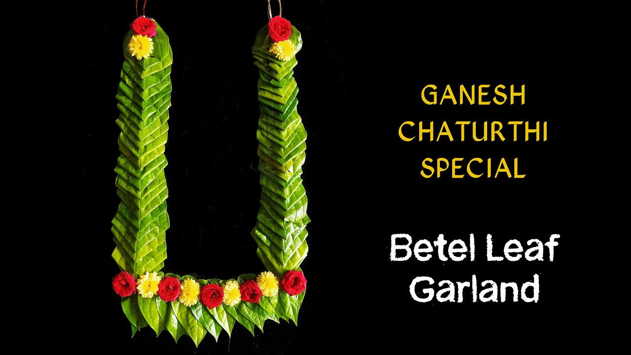 How to make Folded Betel Leaf Garland - YouTube