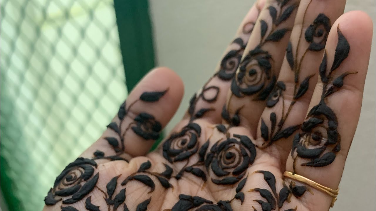 Trading inside hand rose henna design | Huda's Henna - YouTube