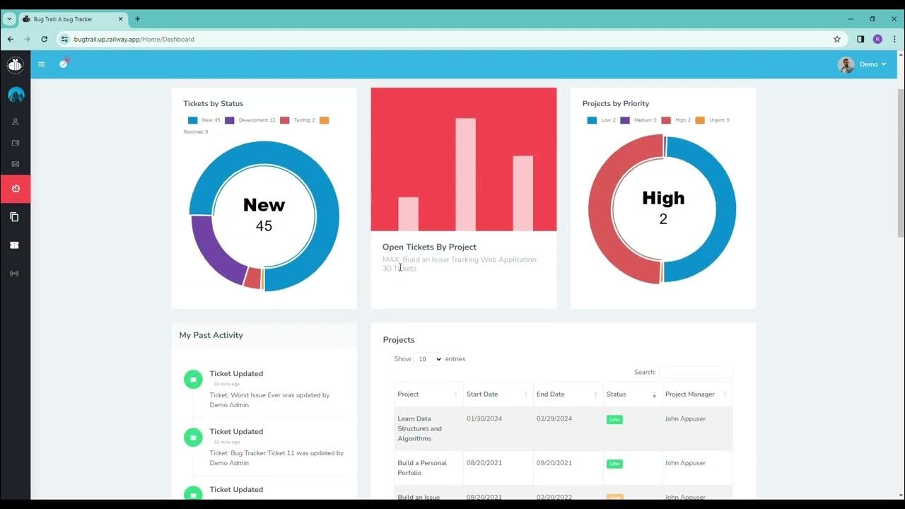 Bug Tracker Project Demo: Built With ASP.NET with C# - YouTube