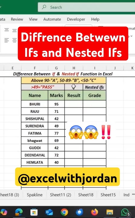 Nested Ifs‼️ Excelhacks Excel Exceltips Exceltricks 365 Excelshorts Shortvideo