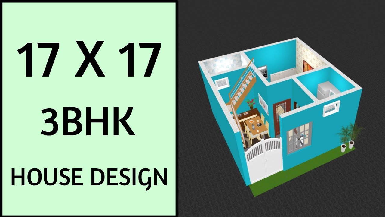 17 x 17 House Plan ll 289 Sqft House Design ll 17 x 17 Ghar Ka Naksha ...