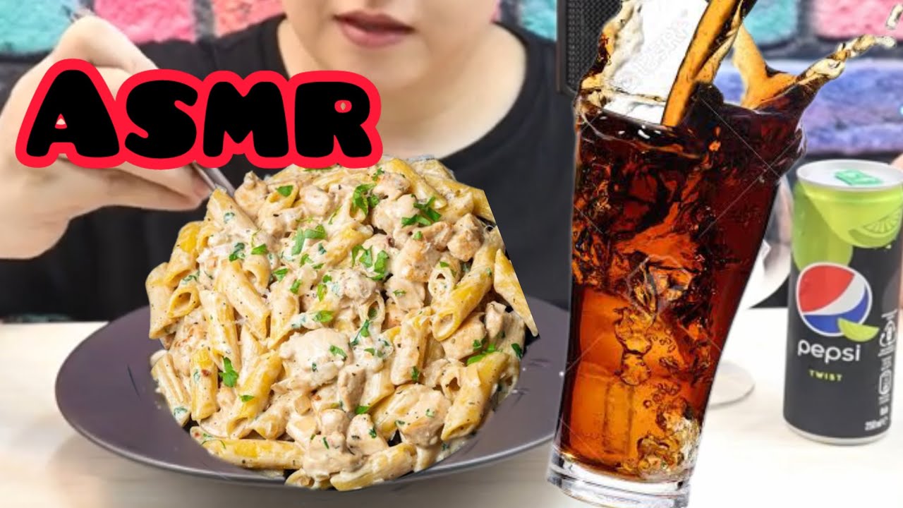 ASMR PASTA PENNE With ALFREDO Souce|COOKİNG & EATING SOUNDS - YouTube