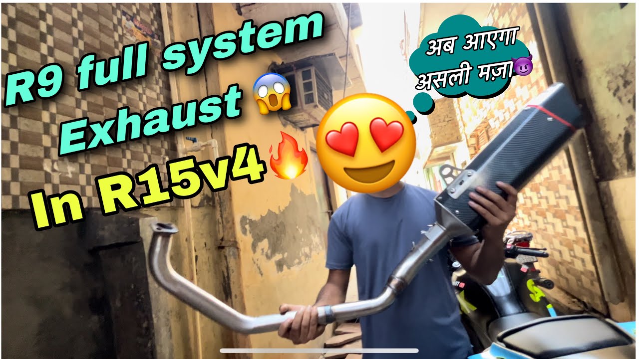 R9 full system exhaust 😱with dB killer🔥 || in r15v4 , osm sound deep ...