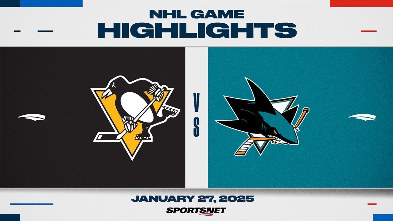 NHL Highlights | Penguins vs. Sharks - January 27, 2025 - YouTube
