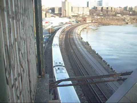 IRT (1) Train at 225th Street- Marbile Hill with M7A MNRR Hudson Train ...