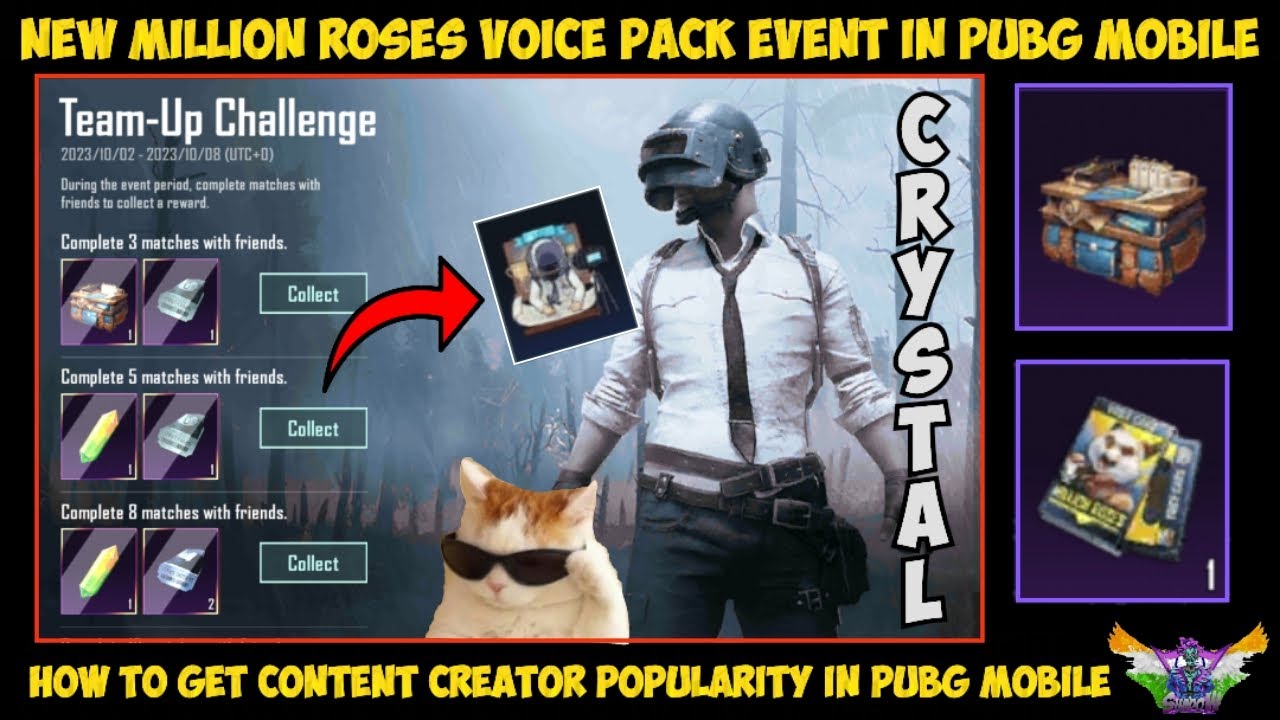 NEW MILLION ROSES VOICE PACK EVENT IN PUBG || HOW TO GET CONTENT ...