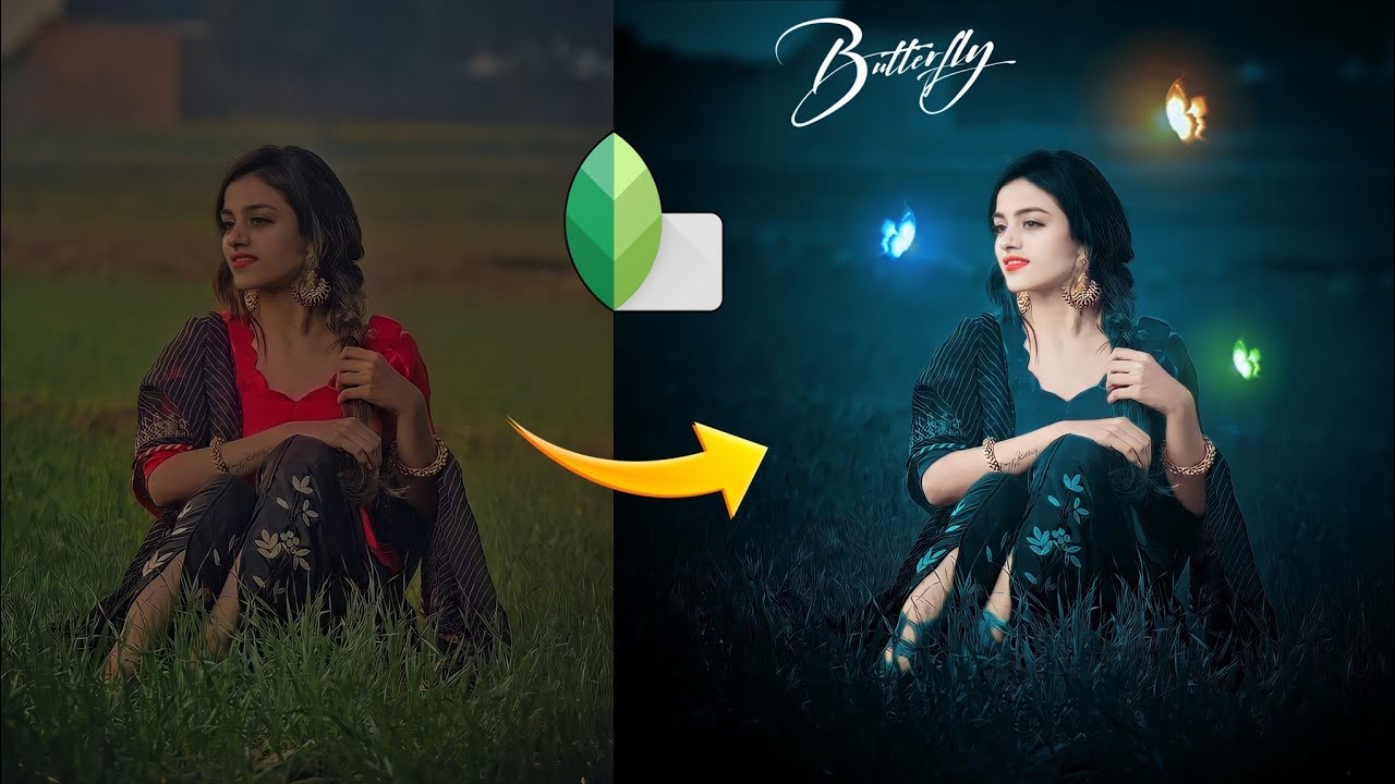 Snapseed background colour Change Trick l snapseed Butterfly Photo ...