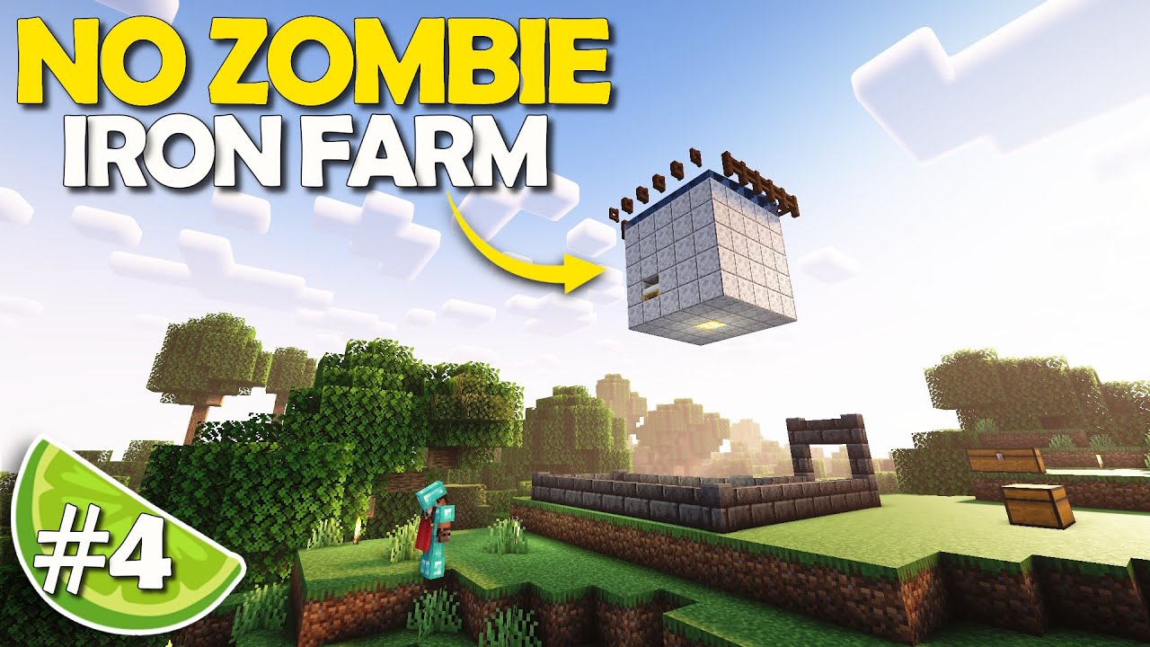 EASIEST No Zombie Iron Farm And Silverfish XP Farm In Minecraft ...