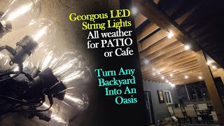 Gorgeous Outdoor String Lights for Home Patio, Cafe, Restaurant. Turn Any Backyard Into an Oasis