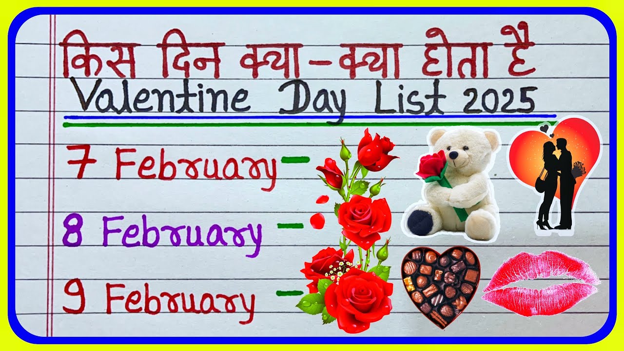 Valentine's Day Dates 2025 || Valentine Week List Dates celebrate ...
