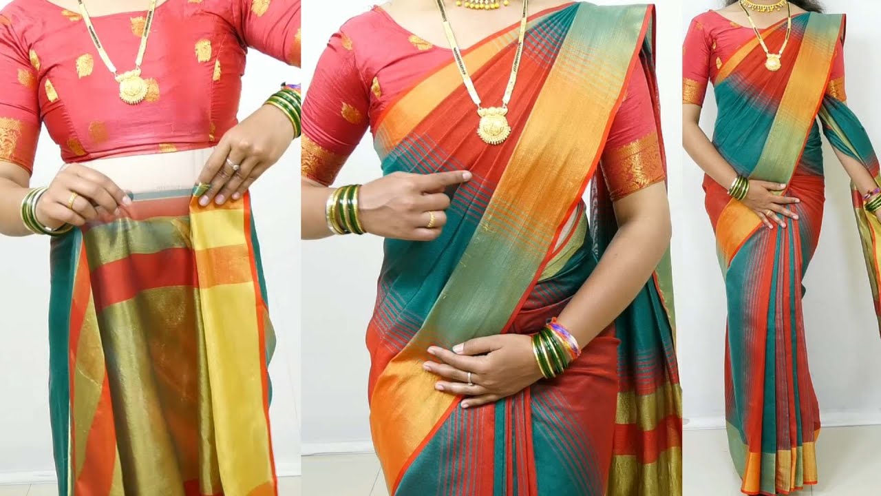 Beautiful cotton silk saree draping for beginners | saree draping tips ...