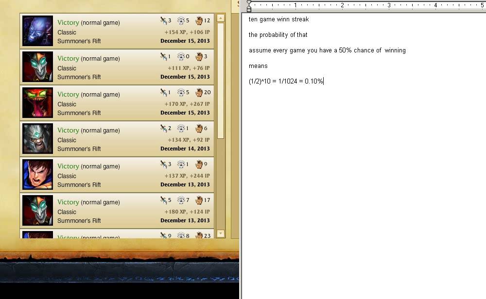 Ten game winning streak League of Legends. Lucky! - YouTube
