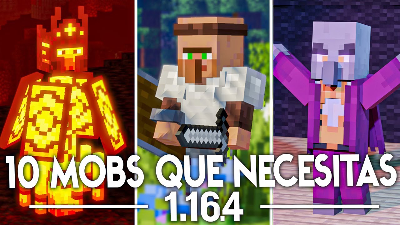 10 MOBS que NECESITAS en MINECRAFT 1.16.4 🐧🦁 - YouTube