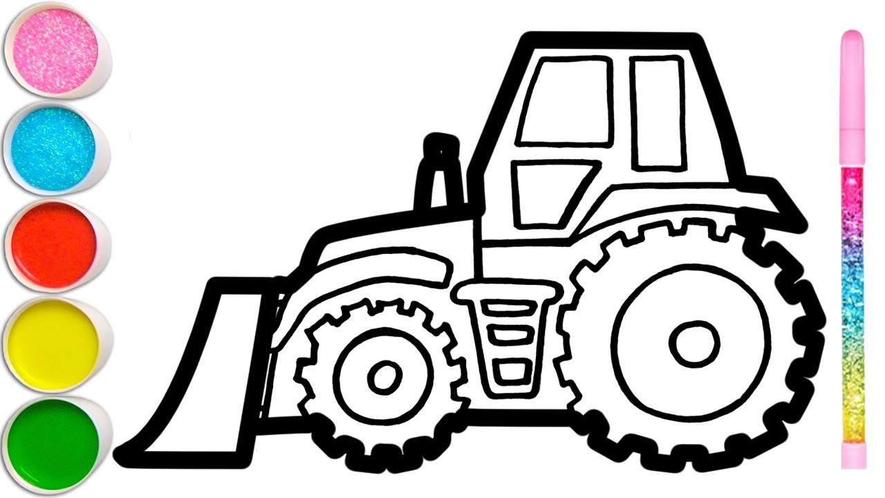 How to draw a tractor for children - YouTube