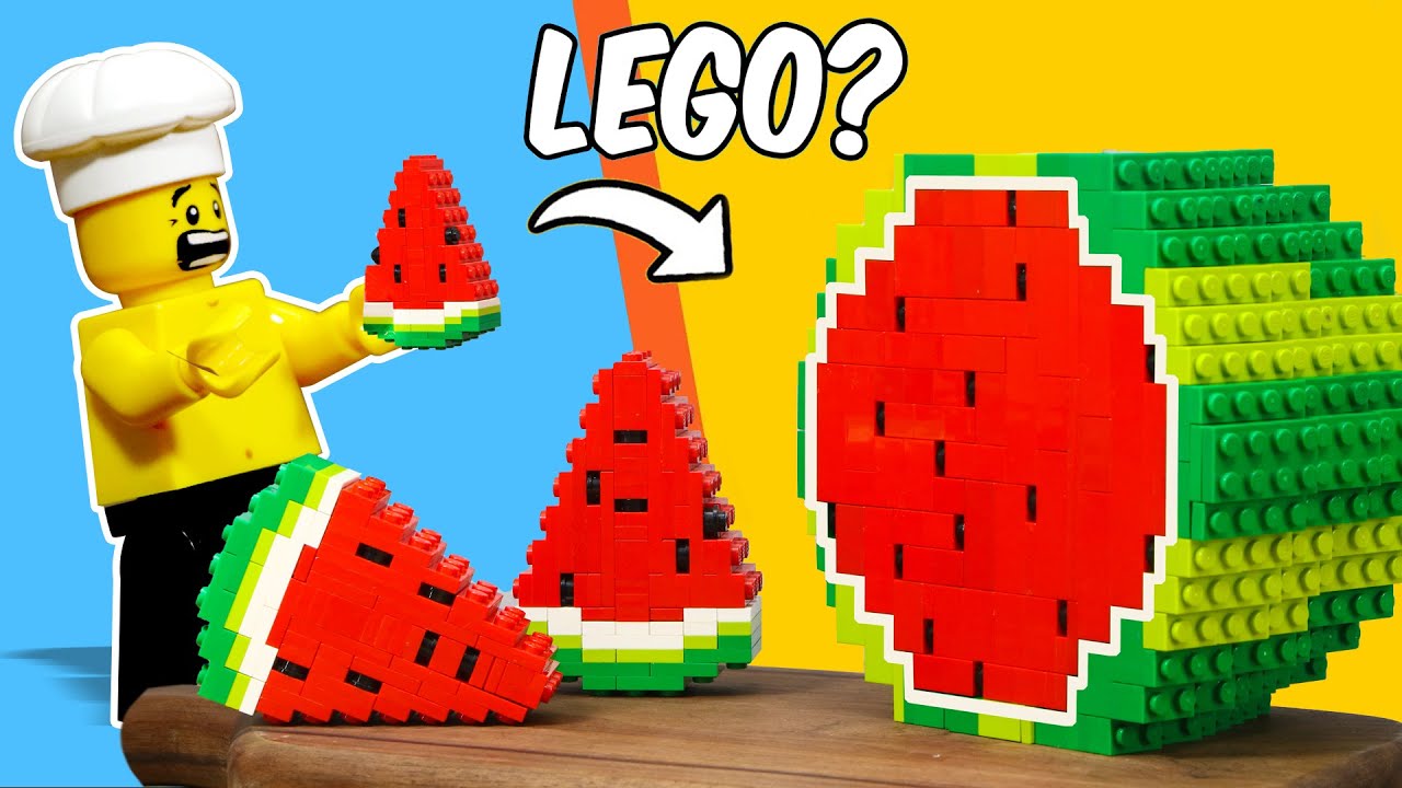 Minifigures Cook: LEGO Watermelon Cutting Skills Compilation - Lego ...