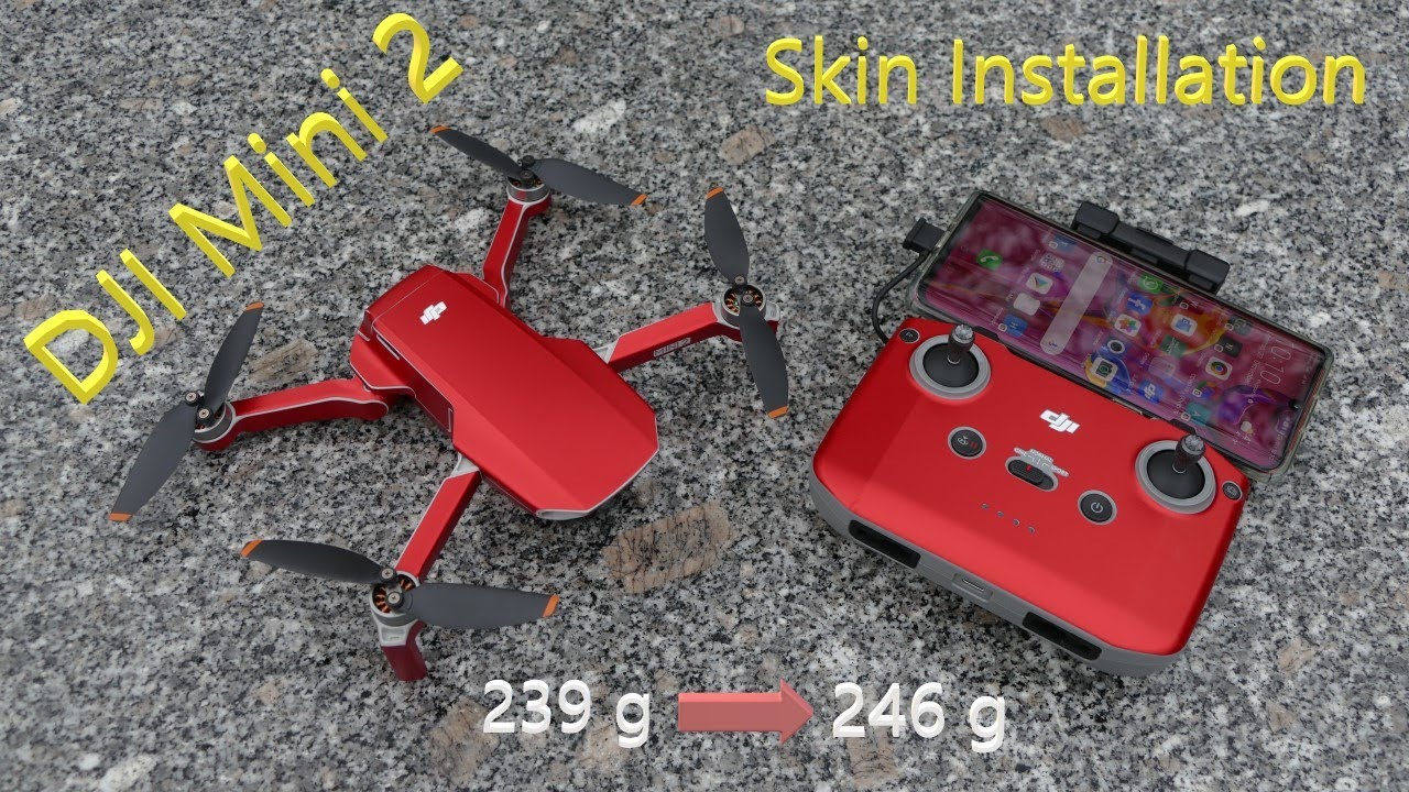 DJI Mini 2 - Skin Installation - Chrome Red - YouTube