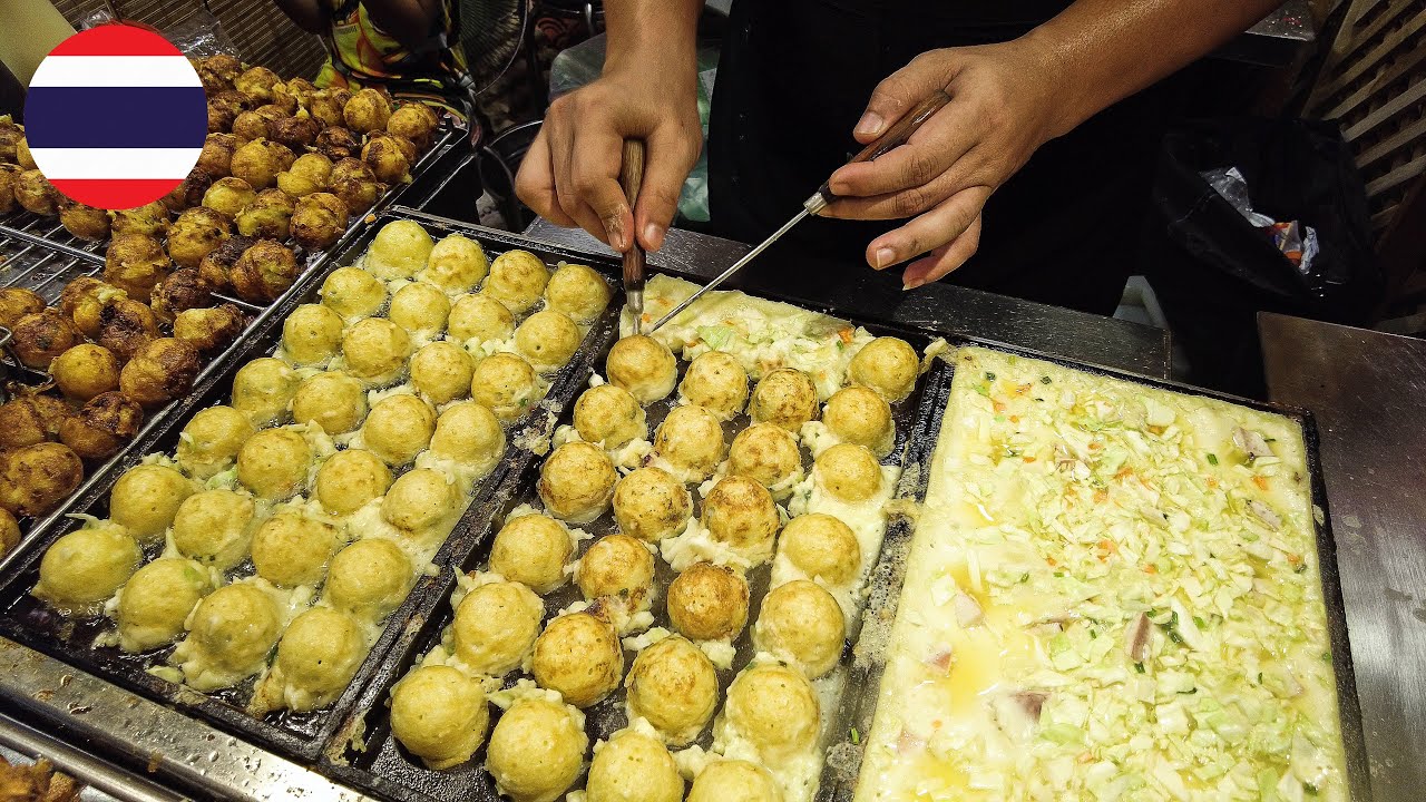 Takoyaki ! Street Food in Jodd Fairs Night Market Bangkok Thailand ...