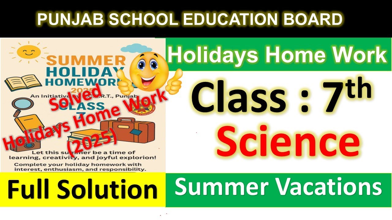 PSEB 7th Class Science Mission Samrath Holiday Homework fully Solved ...
