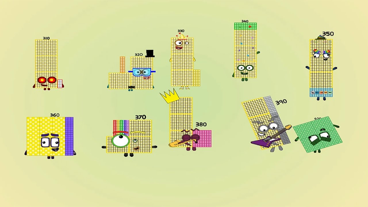 Numberblocks band in Tens 310-400!Season 5 | Learn to Count - YouTube