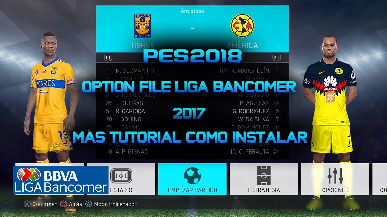 Pes 2018/Ps4(Option File Liga Bancomer 2017 Más Tutorial Como Instalar ...
