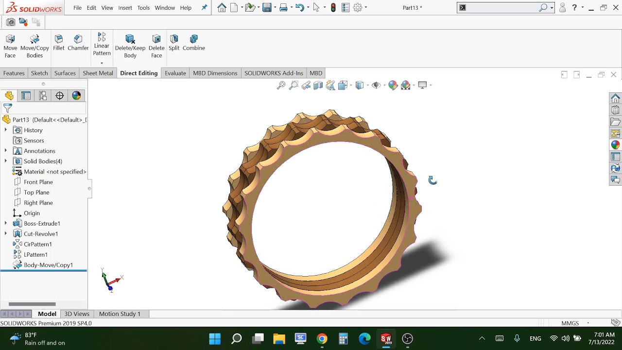 Move Rotate Body in Solidworks | Ring Design - YouTube