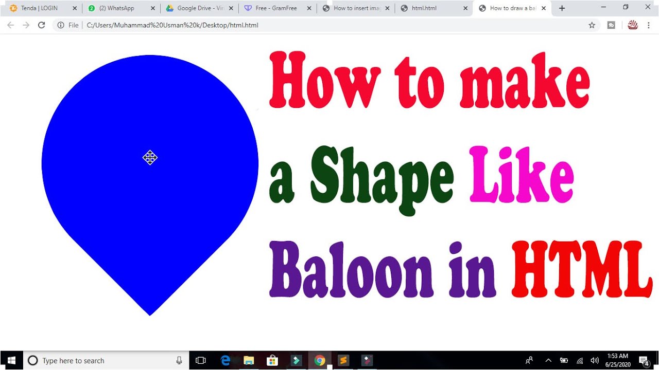 How to make a Baloon in HTML - YouTube