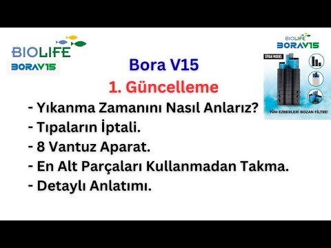 Bora V15 1. Güncelleme. Yıkanma Zamanı, 8 Vantuz Aparat, Tıpaların İptali, Alt Parçaları Kullanmadan