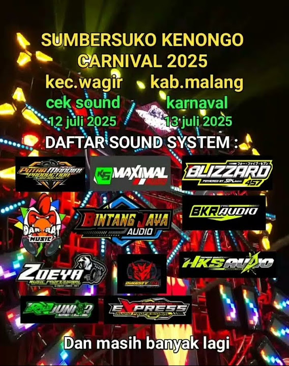 Daftar Sound System Karnaval || Desa Sumbersuko (Kenongo) - Kec. Wagir - Kab. Malang 2025 - YouTube