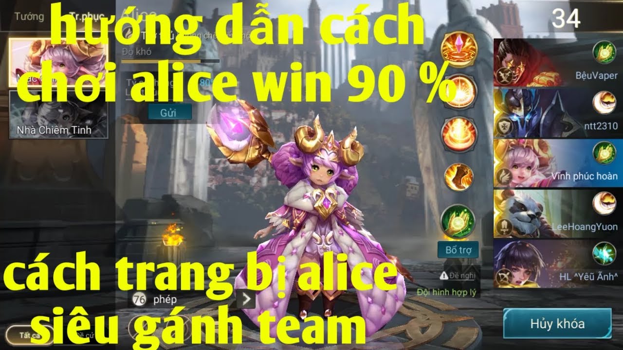 Liên Quân Mobile _ Hướng Dẫn Trang Bị + Cách Chơi Alice Gánh Team | Bà ...