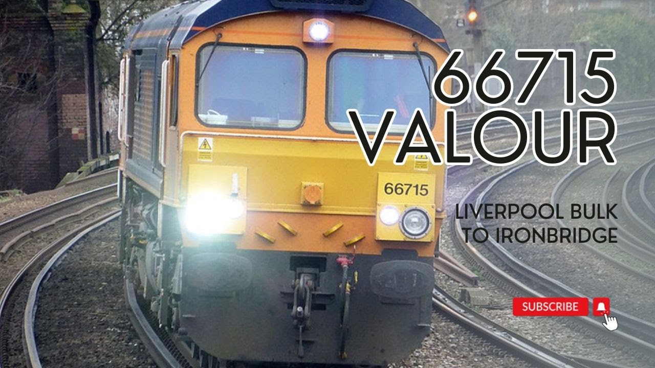 GBRf Class 66 66715 Valour accelerates out of Earlestown with the ...