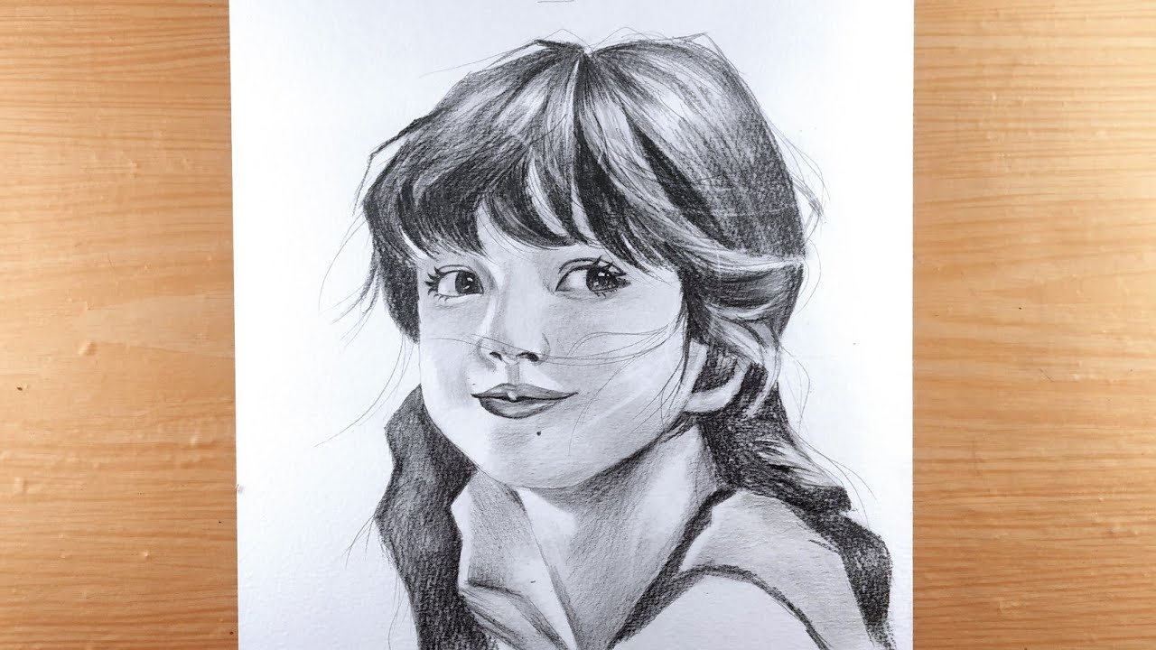 Fancy Girl sketch to easy techniques ll FANCY pencil ll - YouTube