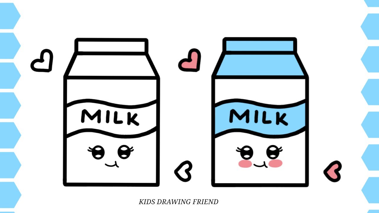 How To Draw Easy Cute Milk Carton Step by Step Drawing And Coloring ...