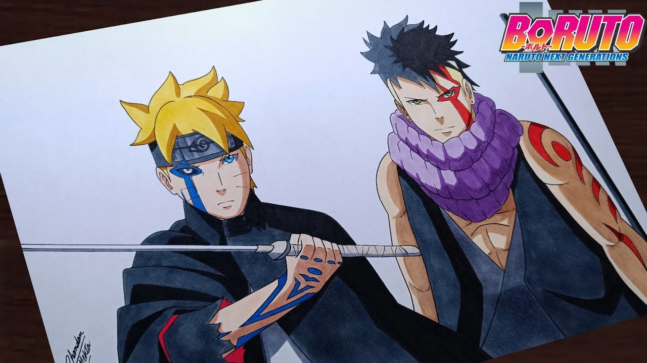 How to Draw"Boruto & Kawaki"with Karma mode step by step (Tutorial) for ...