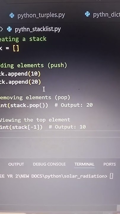 Python stack data structure #python #pythonprogramming #coding - YouTube