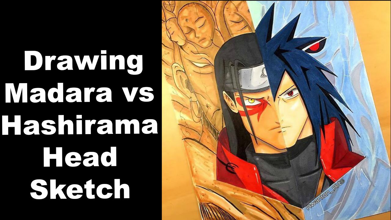 Drawing Madara vs Hashirama Head Sketch - YouTube